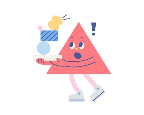 Premium Vector Cute Shape Characters A Triangle Is Dangerously