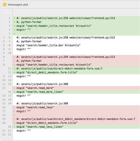 Making A Clutter Free Git Diff On Gettext Translation Files