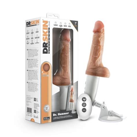 Dr Skin Dr Hammer Thrusting Gyrating Heating And Vibrating Dildo With Remote And Suction