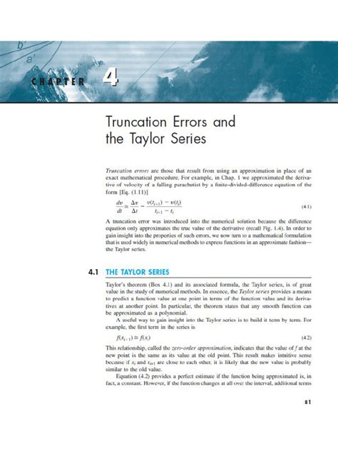Lesson 4d Truncation Errors And The Taylor Series Pdf