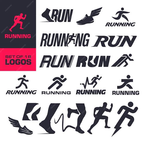 Running Icon Running Icon Set Run Logo Run Symbol Set Silhouette Style