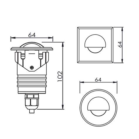 Recessed Step Light 3w5w Ip67 Waterproof Round And Square Led