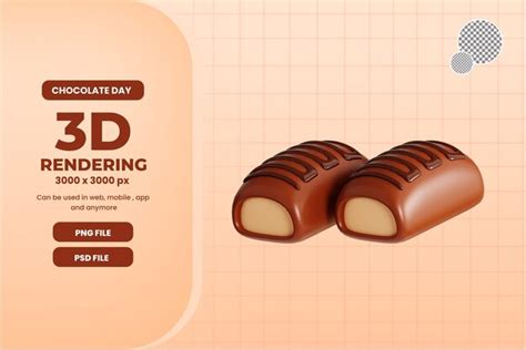 Premium Psd 3d Chocolate Candy Object Illustration Premium Psd