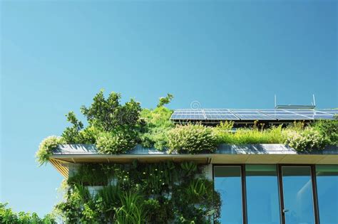 A Modern Ecofriendly Green Roof Covered In Lush Vegetation And