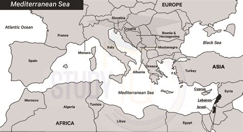 Mediterranean Sea Map Bordering Countries Significance