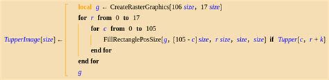 Tuppers Self Referential Formula Rosetta Code