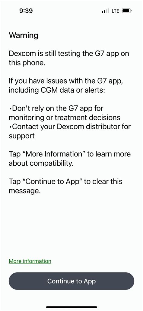 Warning Dexcom App Screen Scrolller