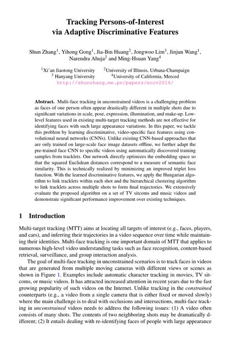 Pdf Tracking Persons Of Interest Via Adaptive Discriminative Features