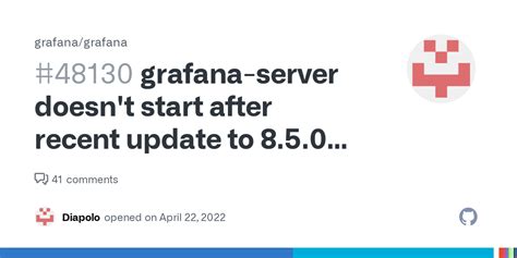 Grafana Server Doesnt Start After Recent Update To 850 On Openhabian · Issue 48130 · Grafana