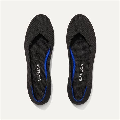 The Flat In Black Solid Womens Shoes Rothys