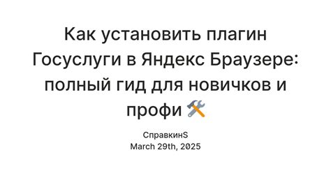 Как установить плагин Госуслуги в Яндекс Браузере полный гид для новичков и профи 🛠️ — Teletype