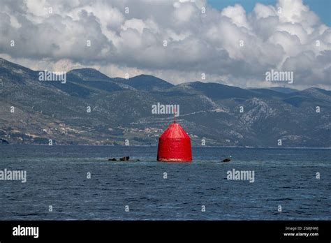 Plastic Buoy Floating In The Middle Of The Water Captured In Dalmatien