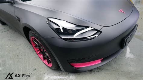 特斯拉model3AX 亚面电镀金属黑