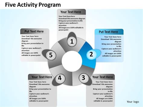 five activity program powerpoint templates graphics slides 0712