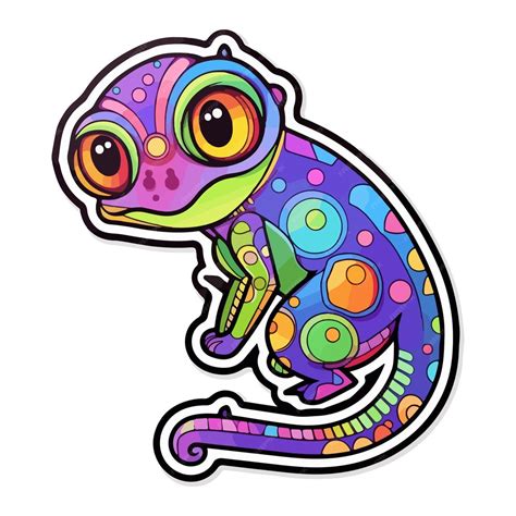 Premium Vector Chameleon Sticker Design Graphic