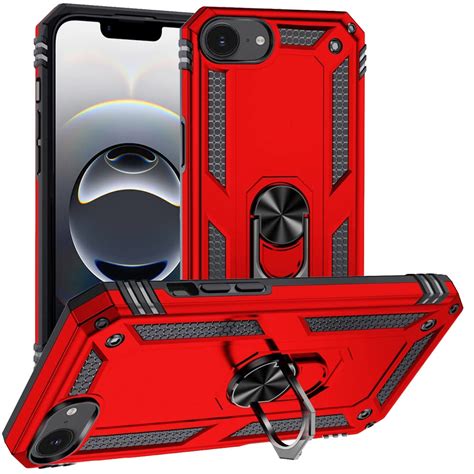 Ui Iphone 16e Ring Magnetic Kickstand Hybrid Case Red — Ucon Innovation