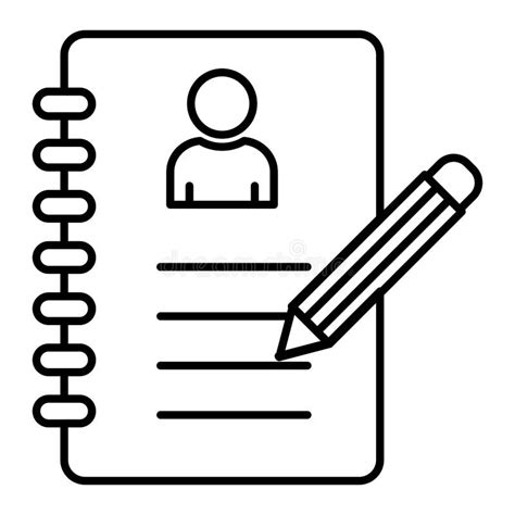 Vector Agenda Outline Icon Design For Commercial Use Stock Vector