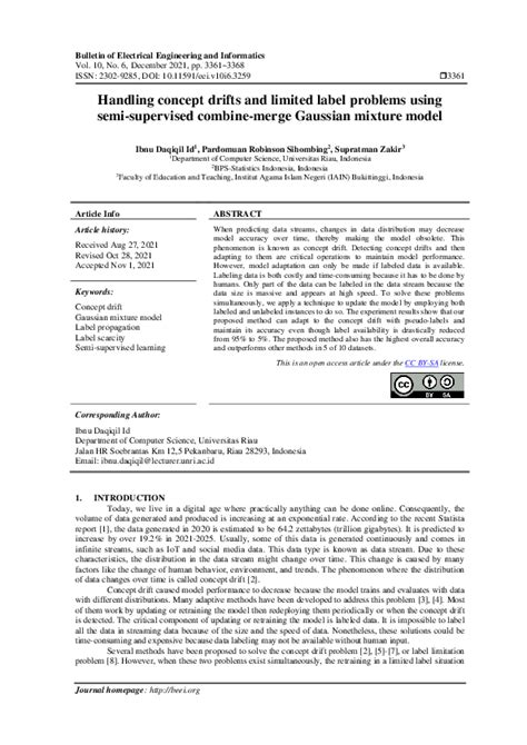 Pdf Handling Concept Drifts And Limited Label Problems Using Semi Supervised Combine Merge