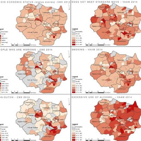 Spatial Visualization Of Health Behaviour Indicators And SES Indicators Download Scientific