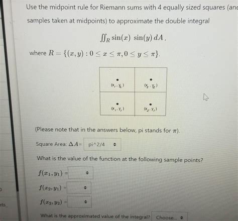 Solved Use The Midpoint Rule For Riemann Sums With 4 Equally