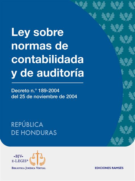 Ley Sobre Normas De Contabilidad Y De Auditoría — Bjv E Legis®