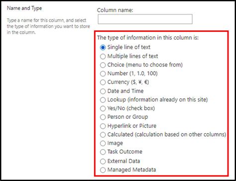 A Brief Explanation Of All SharePoint Column Types