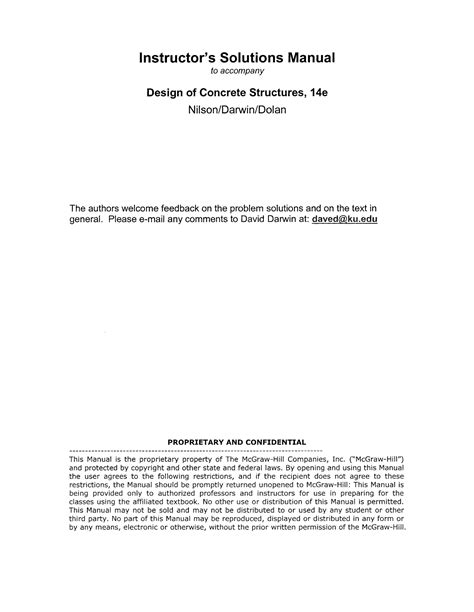 Design Of Concrete Structures Nilson 14th Edition Solution Manual Pdf