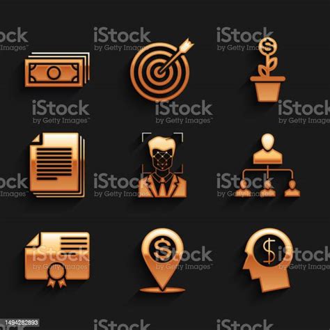 얼굴 인식 현금 위치 핀 사업가 계획 마인드 추천 마케팅 인증서 템플릿 및 문서 아이콘을 설정합니다 벡터 개념에 대한 스톡 벡터 아트 및 기타 이미지 Istock