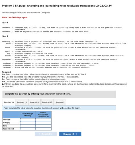 Solved Problem 7 5a Algo Analyzing And Journalizing Notes