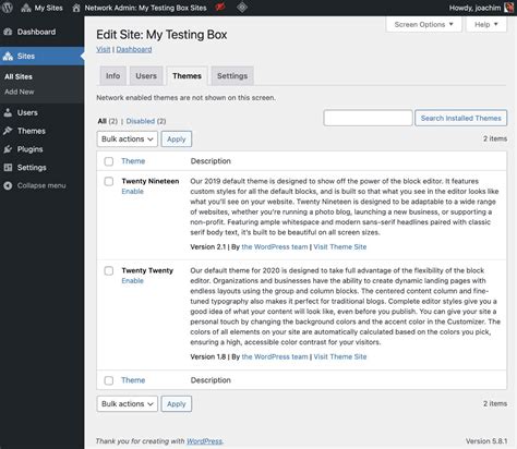 the wordpress network multisite user interface easy web design tutorials