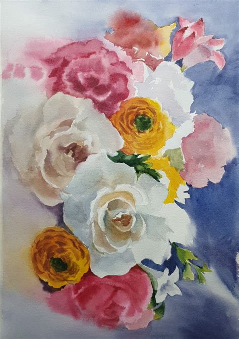 Цветы в акварели