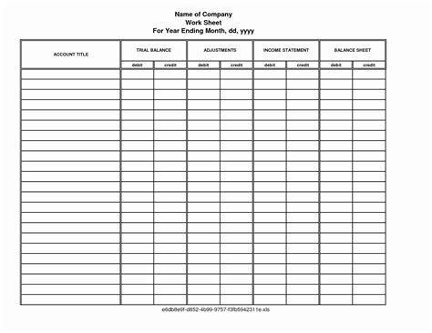 Blank 10 Column Worksheet Template Fresh 제조 생산 창고별제품재고현황 무료서식