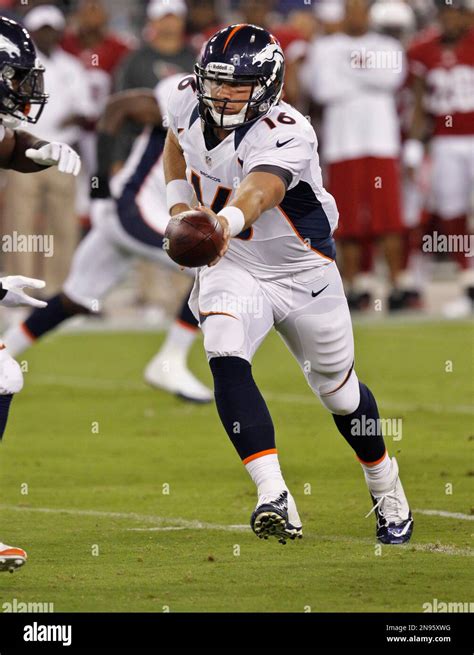 Denver Broncos Quarterback Caleb Hanie 16 Hands Off Against The