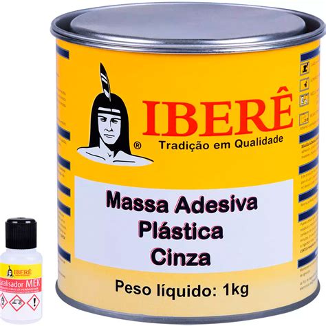 Massa Plástica Cinza 1kg Iberê Heraldo Materiais Para Construção