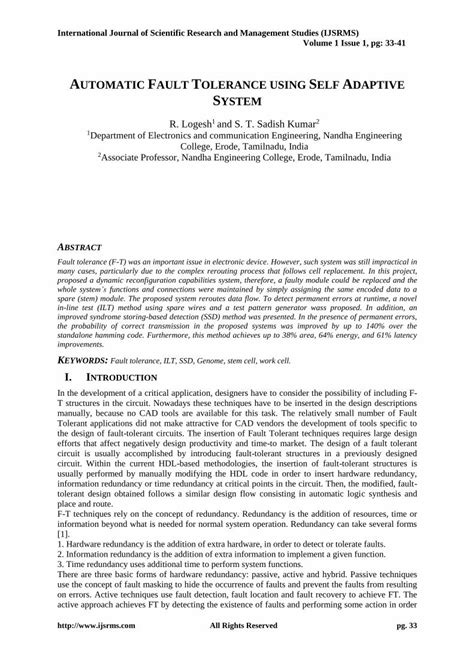 Pdf Automatic Fault Tolerance Using Self Adaptive System Dokumentips