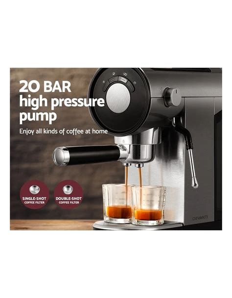 Devanti 20 Bar Coffee Machine Espresso Cafe Maker Myer