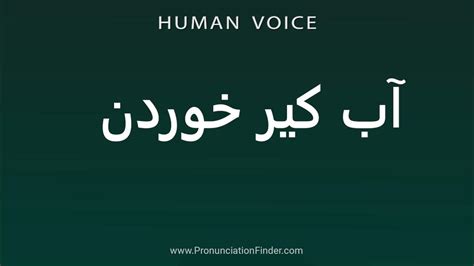How To Pronounce آب کیر خوردن Youtube