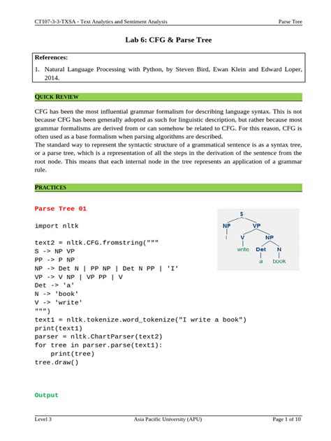 Lab 06 Parse Tree Tutorial Pdf Parsing Teaching Methods And Materials