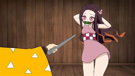 Demon Slayer Nezuko Zero Two Dodging Meme But Zenitsu Youtube