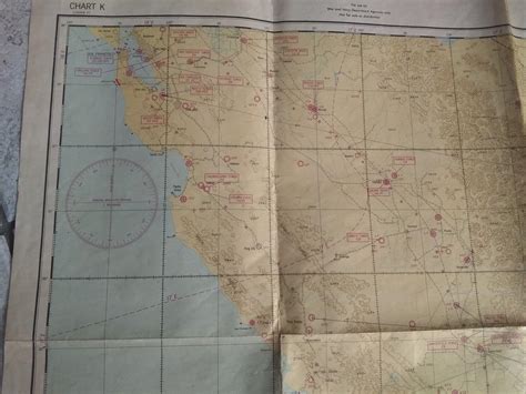 Vintage Ww2 1943 Pilot Plotting Chart 44x32 Us Army Air Force Ca Nv Az Map 4666396114
