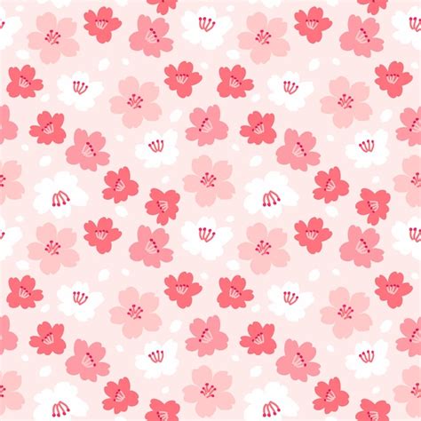 Premium Vector Sakura Flower Seamless Pattern Vector Design