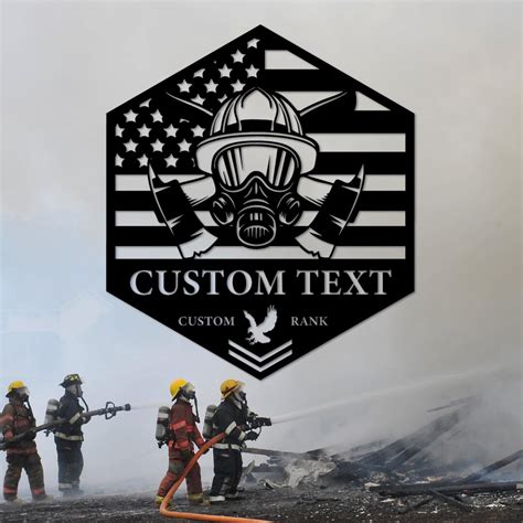 Firefighter Monogram Sign Firefighter Custom Metal Sign Personalized
