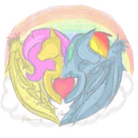 445198 Artistflutti Derpibooru Import Female Flutterdash Fluttershy Heart Lesbian