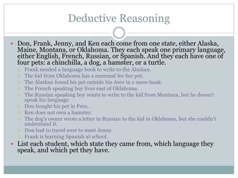 Ppt Deductive Reasoning Powerpoint Presentation Free Download Id
