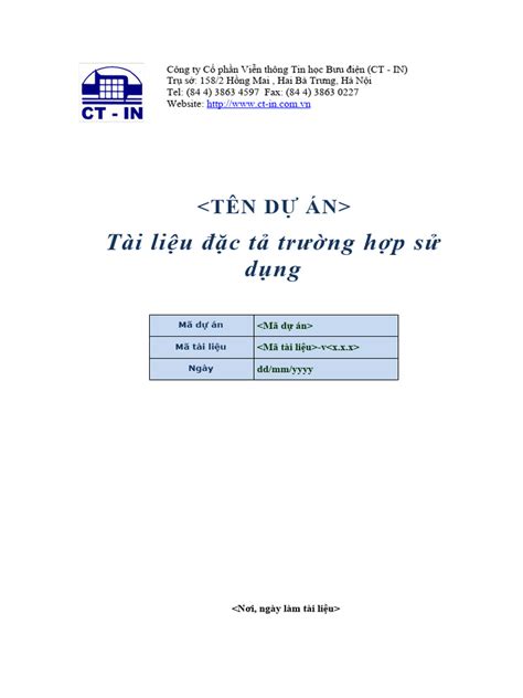 Template Use Case V1 0 0 Pdf