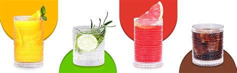 Lvtrupc Vintage Hobnail Drinking Glasses Set Of 12 14 Oz Old Fashioned Water Glass