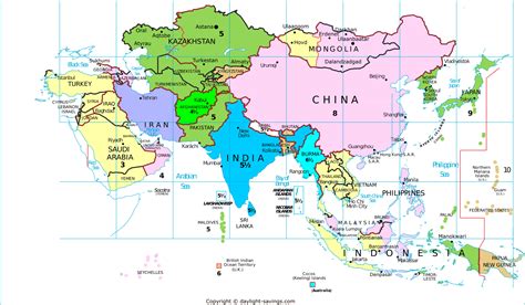Asia Time Zones Map Live Current Local Time And Time Zone Daylight