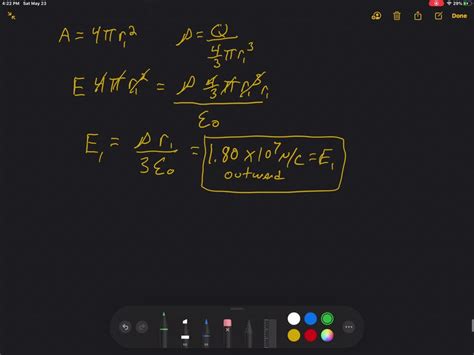 Solved A Spherical Volume Contains A Uniformly Distributed Charge Of Density 20 × 10 4 Cm3