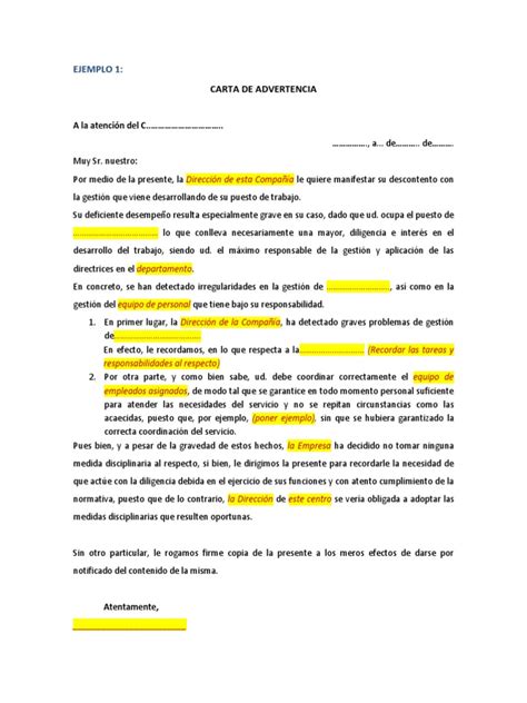 Modelo De Formulario De Advertencia Por Escrito Fraudes Al Registrar