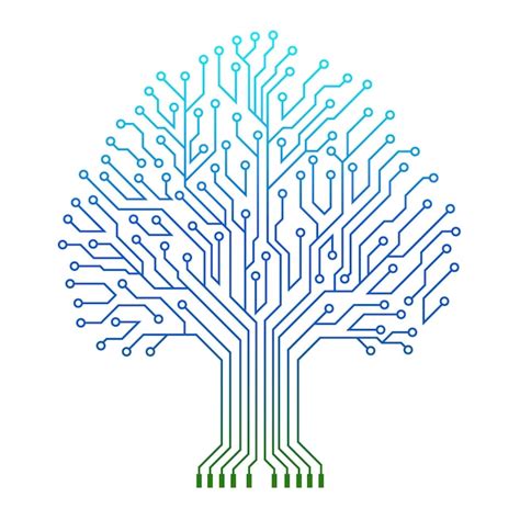 Premium Vector Abstract Circuit Tree On White Background Technology Design Computer